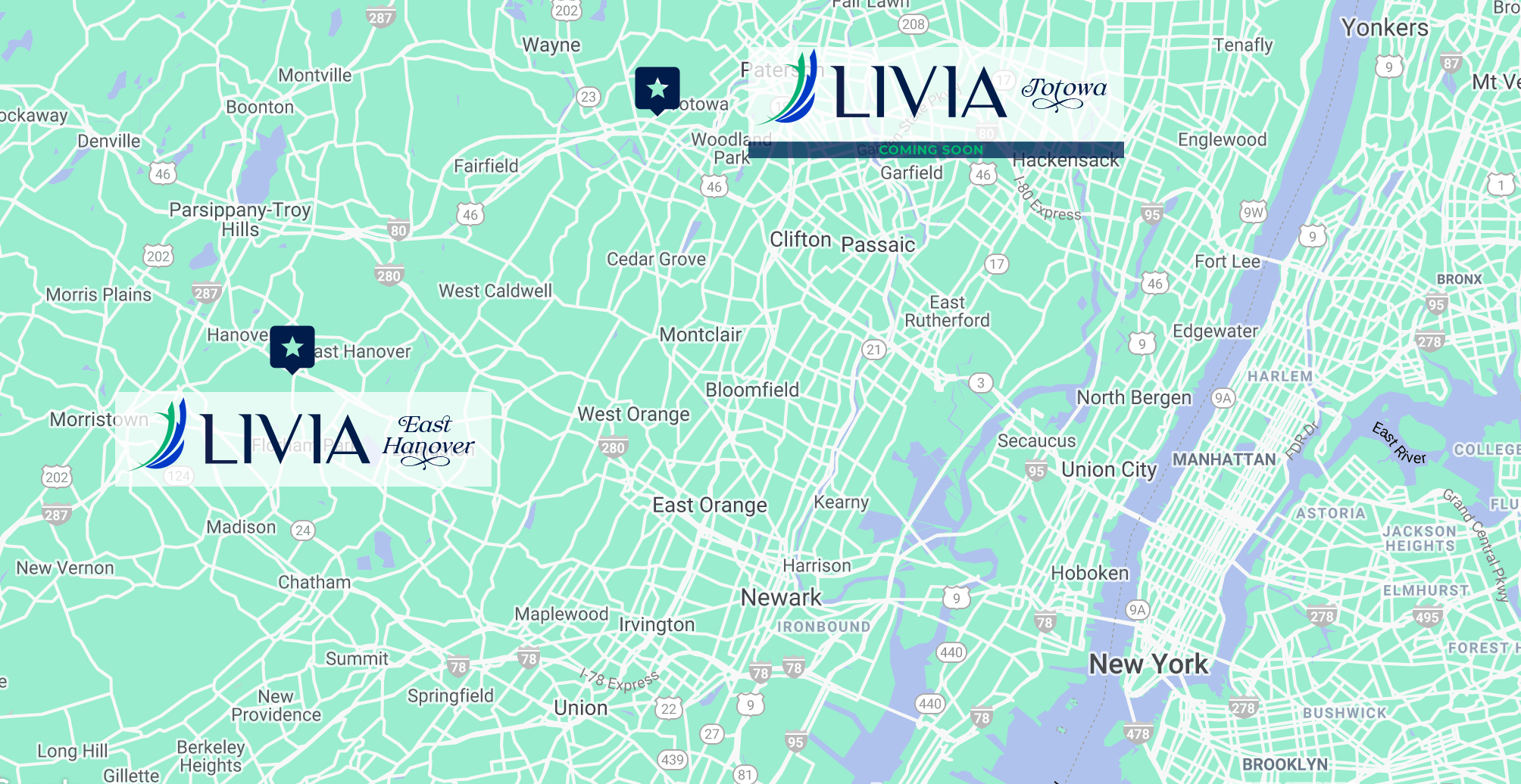 Locations | LIVIA – Health & Senior Living
